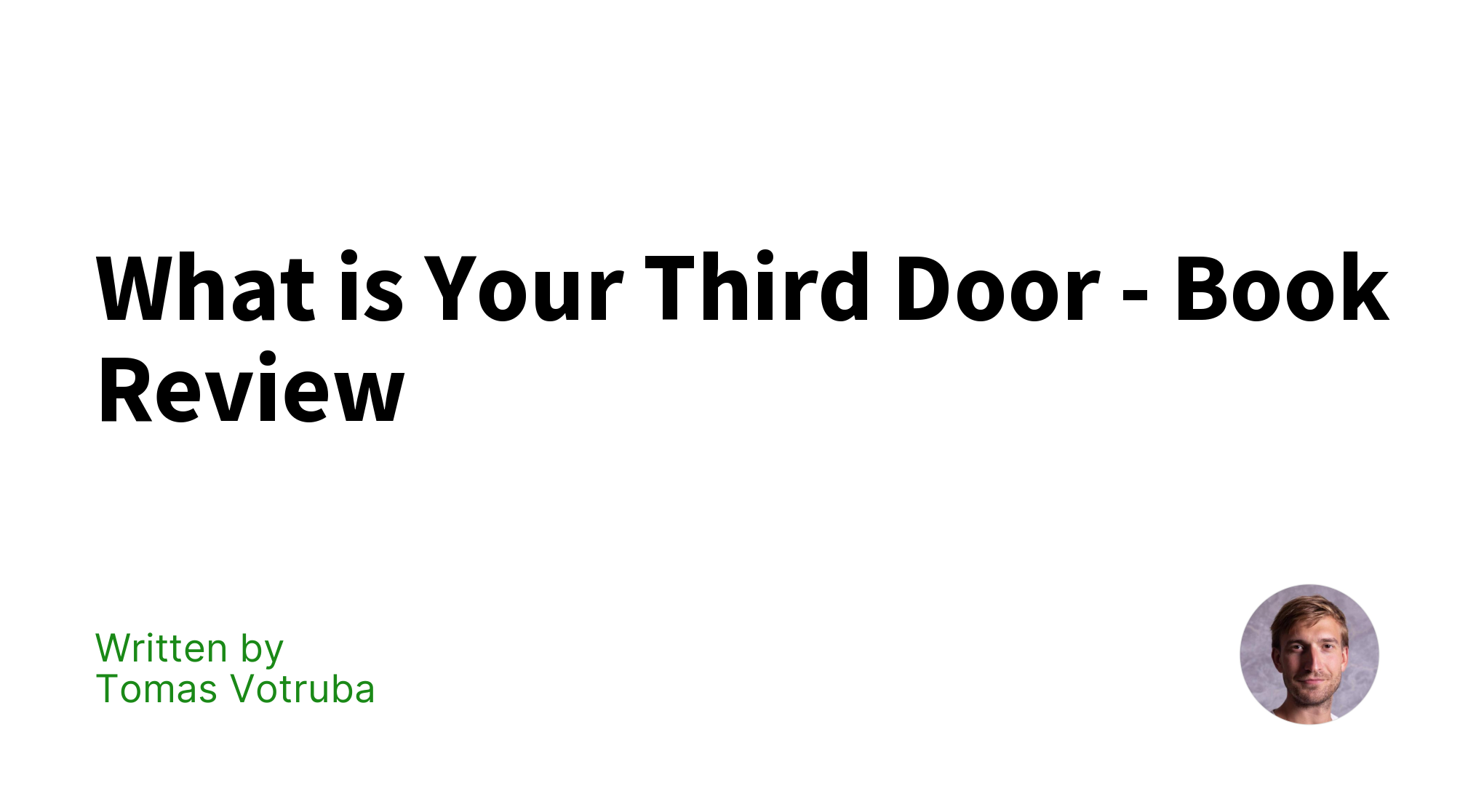 What is Your Third Door - Book Review | Tomas Votruba